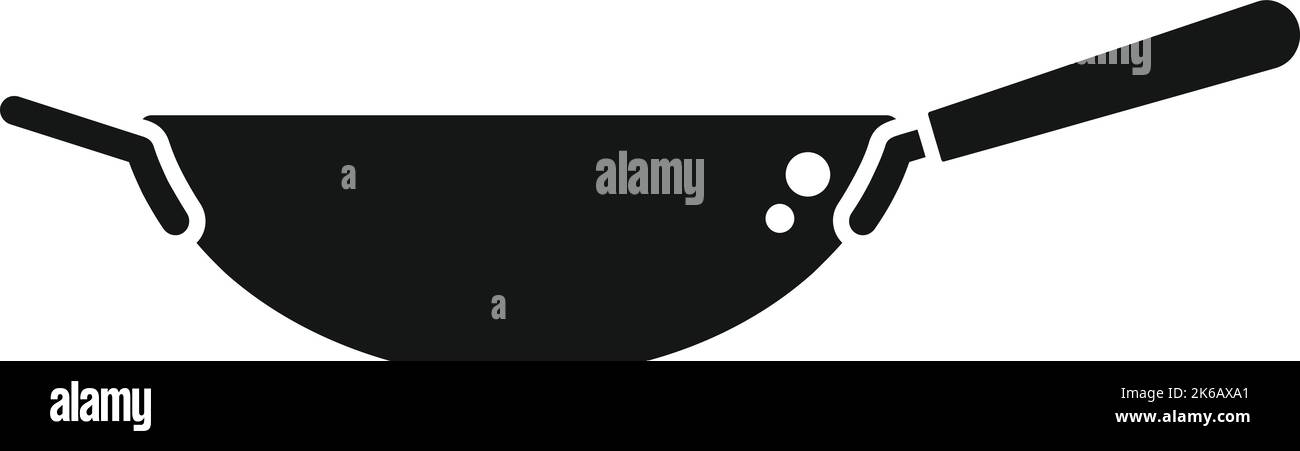 Stove wok frying pan icon simple vector. Fry cooking. Asian cook Stock ...