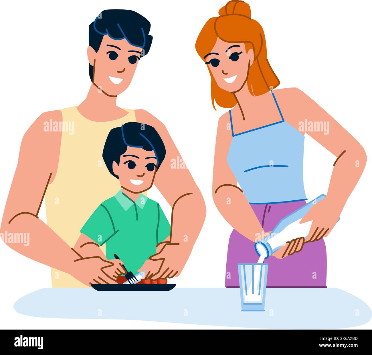 family eating breakfast vector Stock Vector Image & Art - Alamy