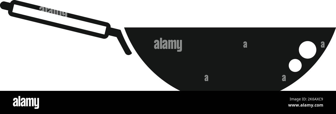 Oriental wok pan icon simple vector. Fry cooking. Asian cook Stock ...