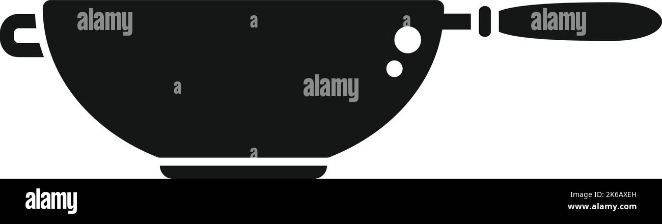 Wok fry pot icon simple vector. Cooking oil. Asian cook Stock Vector ...