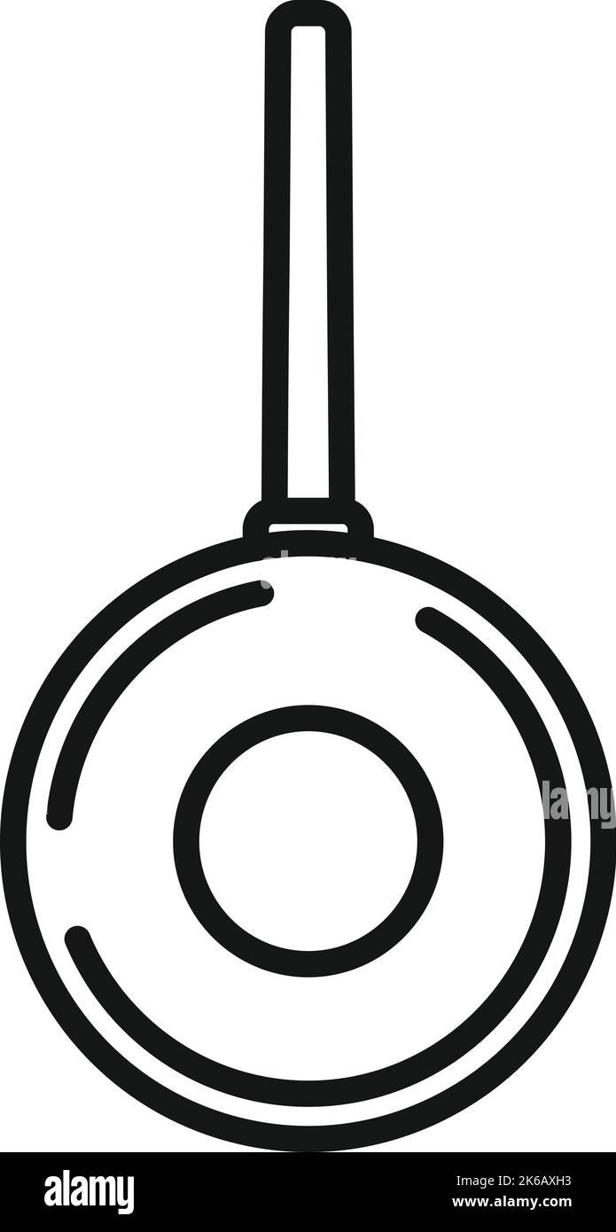 Stove wok frying pan icon outline vector. Fry cooking. Asian cook Stock ...