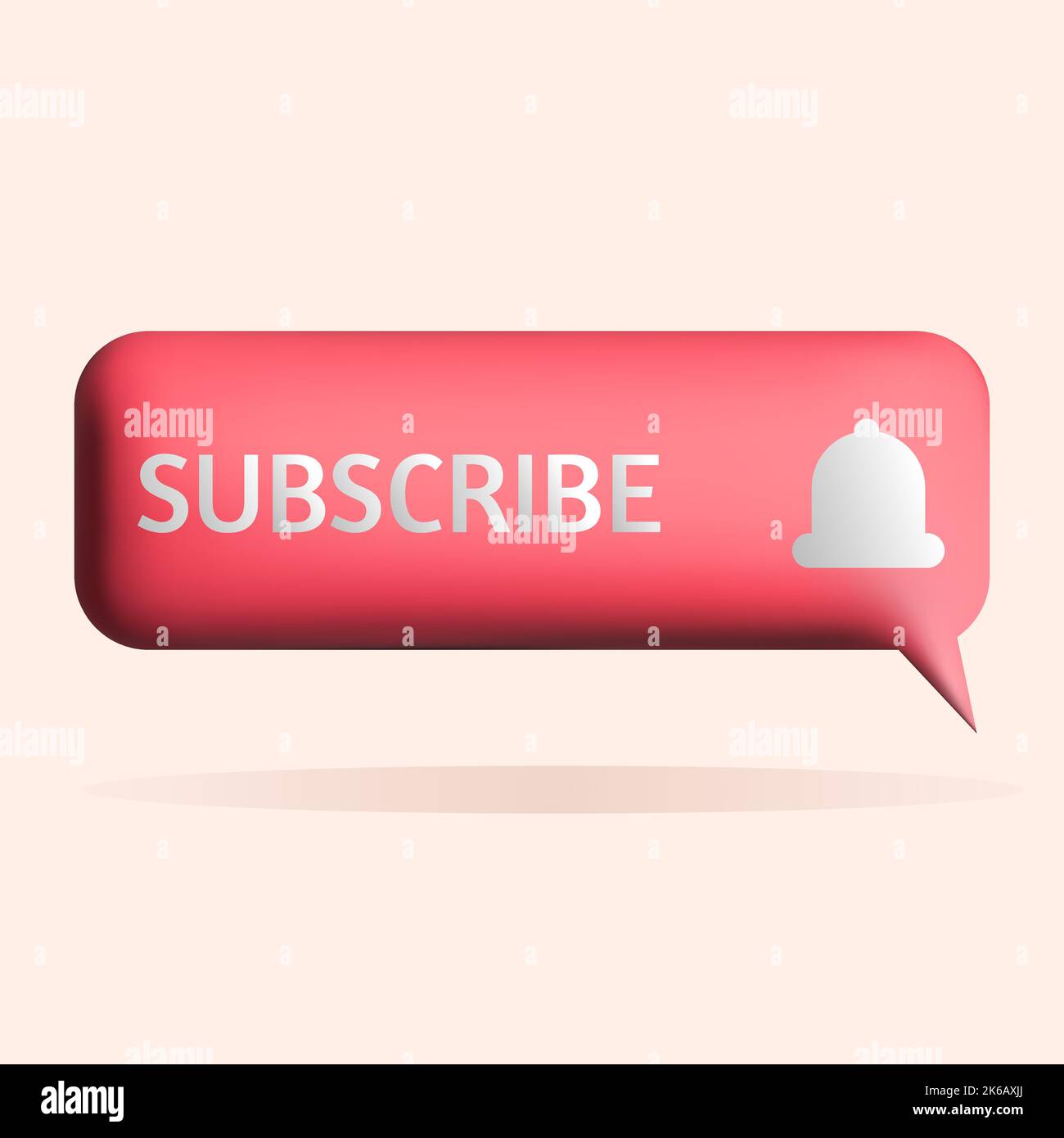 3D subscribe icon design. Social media marketing concept. Vector render ...