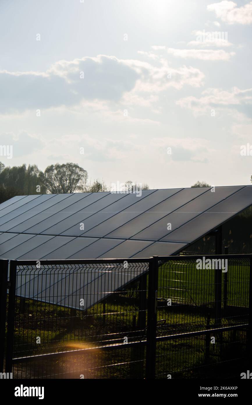 New ecologic house with solar panels Alternative to conventional energy ...