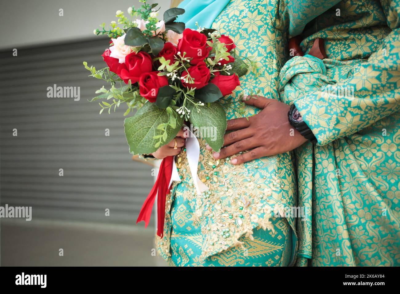 Happy romantic young couple celebrating their marriage Stock Photo - Alamy