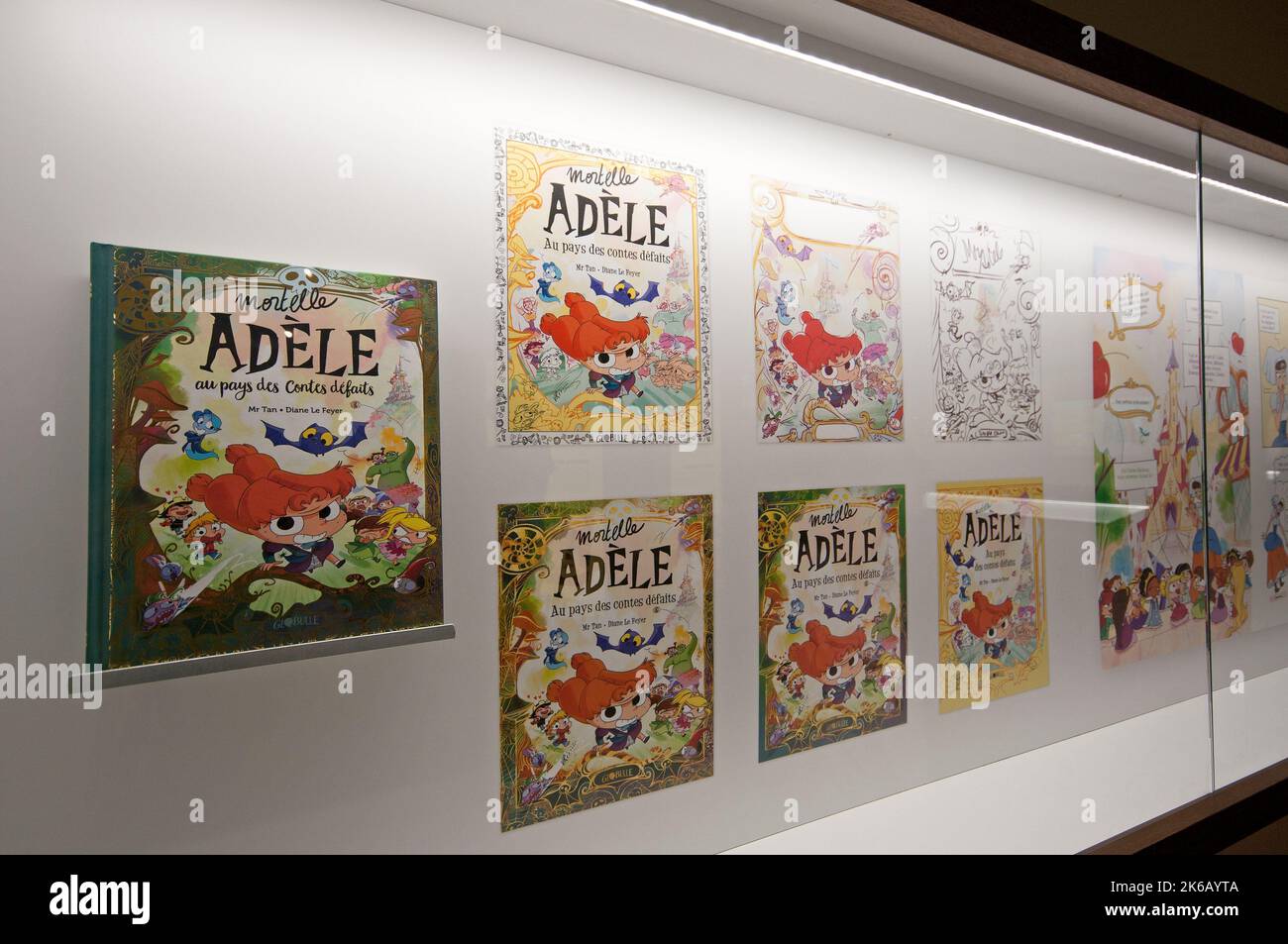 Comic book Mortelle Adèle (by Antoine Dole, known as Mr Tan) on display ...