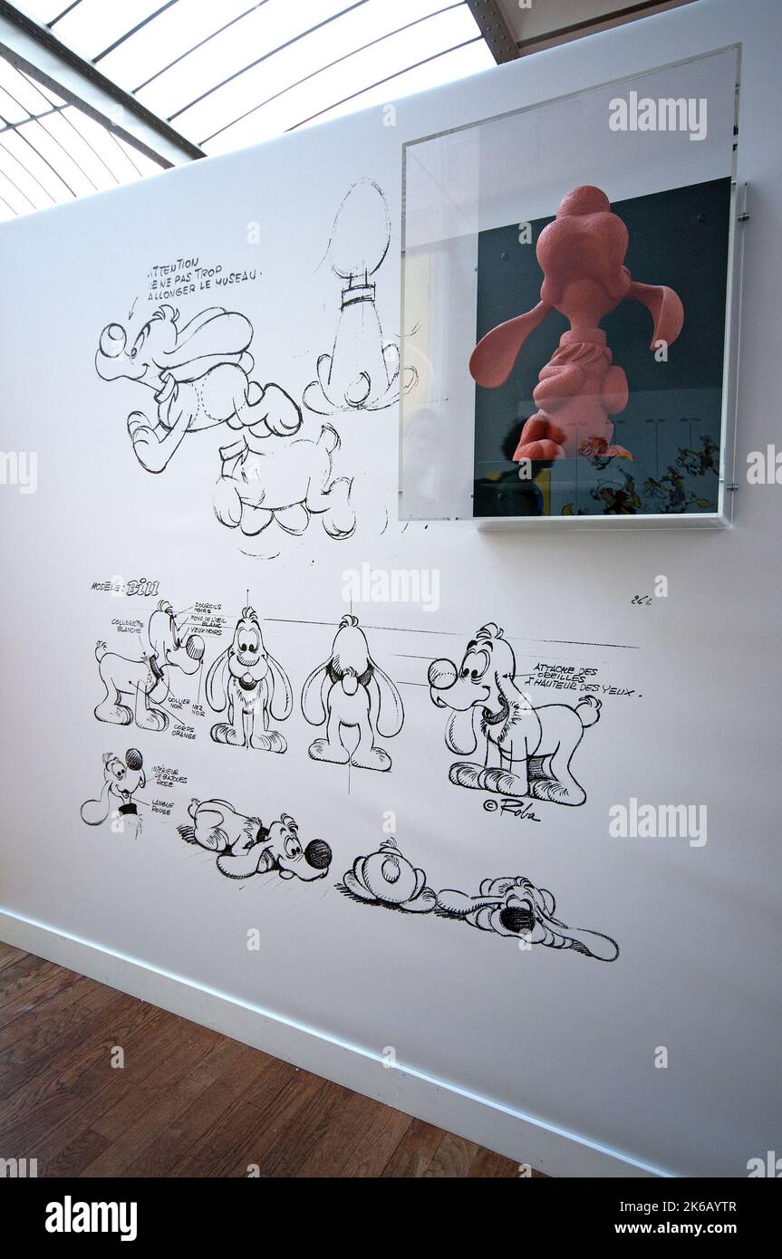 Sketches of Bill, the cocker spaniel dog created by Jean Roba in 1959 ...