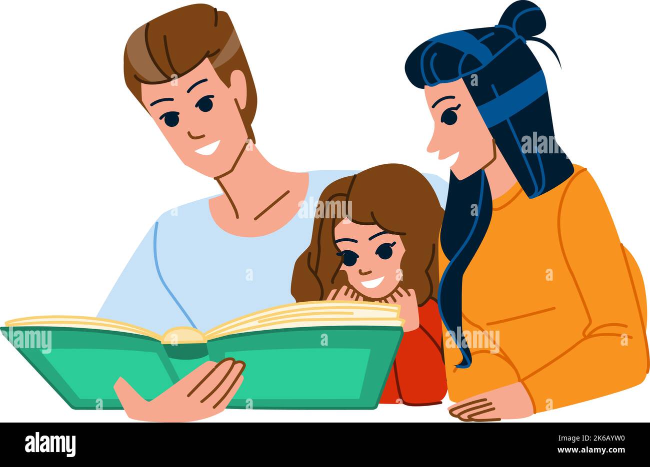 family reading vector Stock Vector Image & Art - Alamy