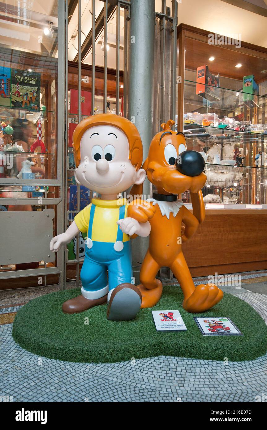 Statues of Boule and Bill (a cocker spaniel), comic characters created ...