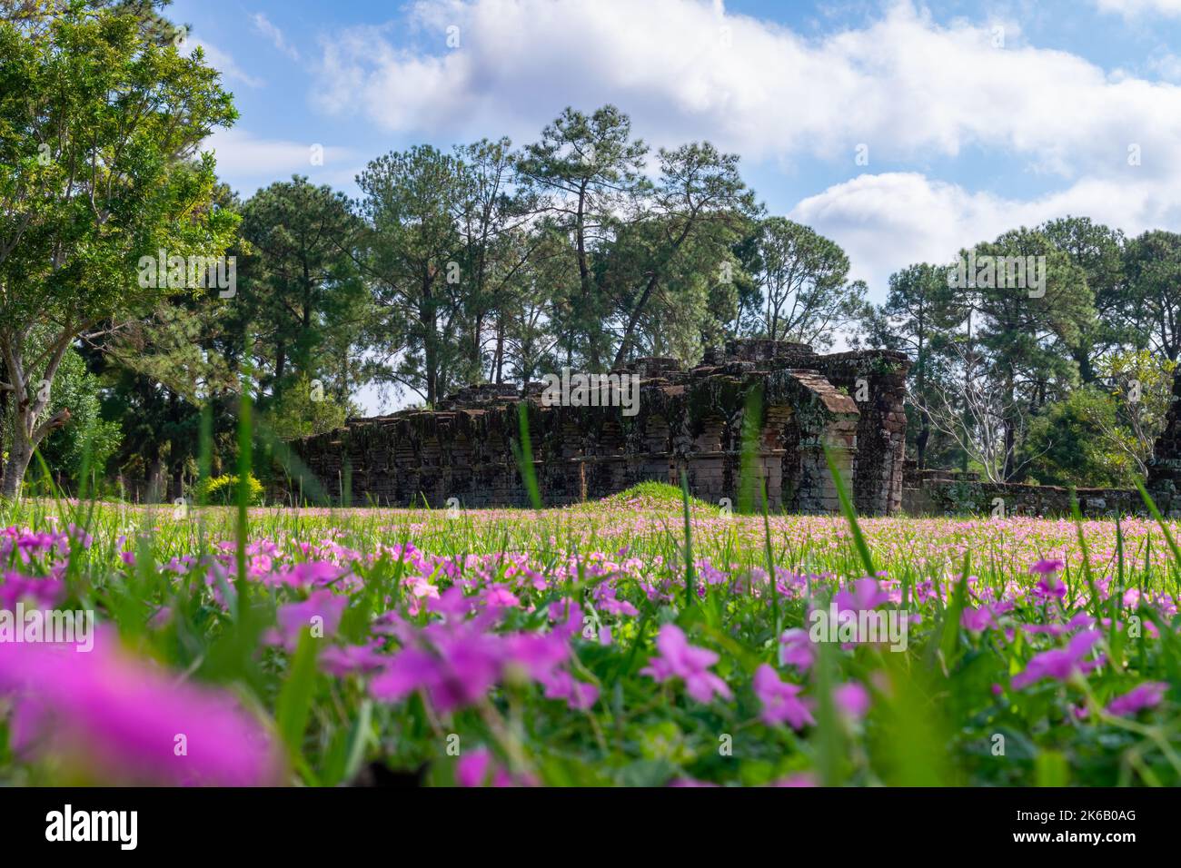 The Jesuit Mission of the Holy Trinity in the green field behind the ...