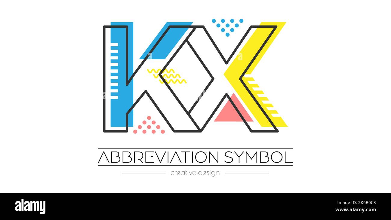 Letters K and X. Merging of two letters. Initials logo or abbreviation ...