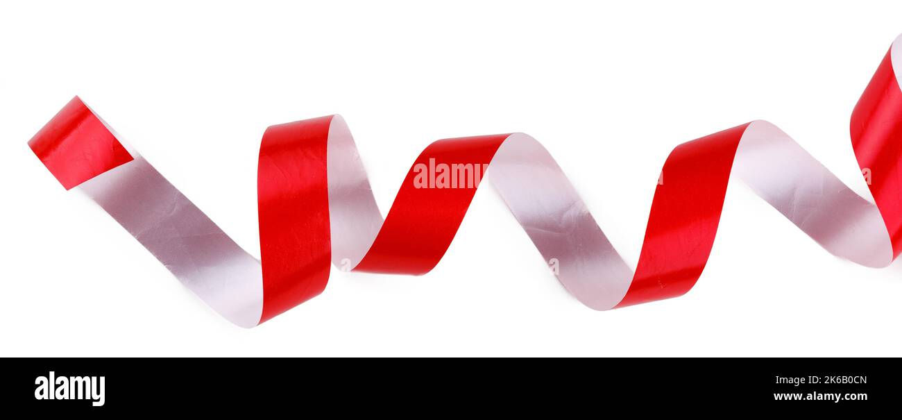 Shiny red satin ribbon isolated on white background Stock Photo - Alamy