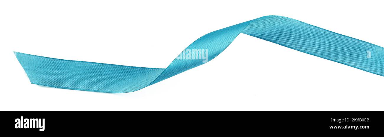 Blue color satin glowing ribbon isolated on white background Stock ...