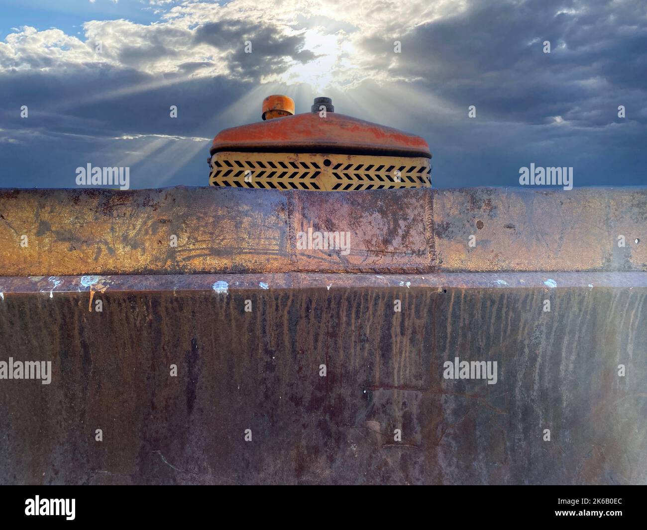 a tractor blade bulldozer dozer rusty iron steel industrial backdrop ...