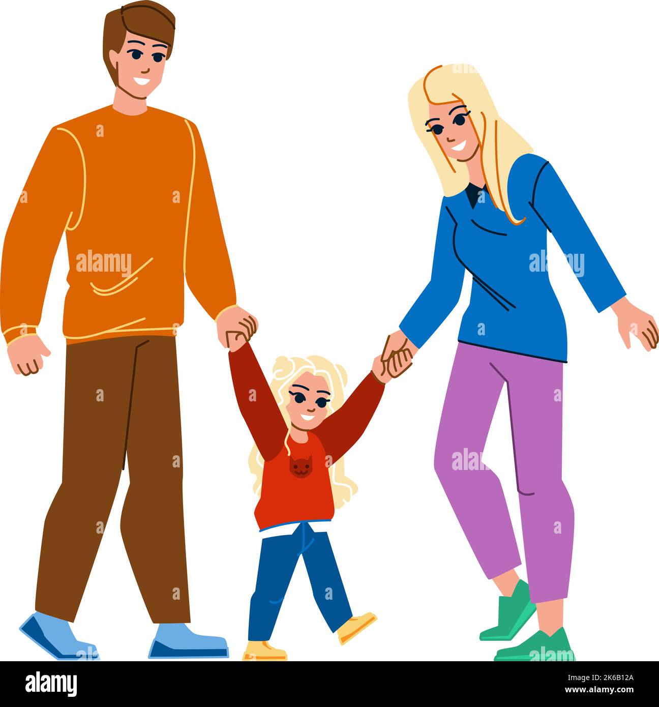 family walking vector Stock Vector Image & Art - Alamy