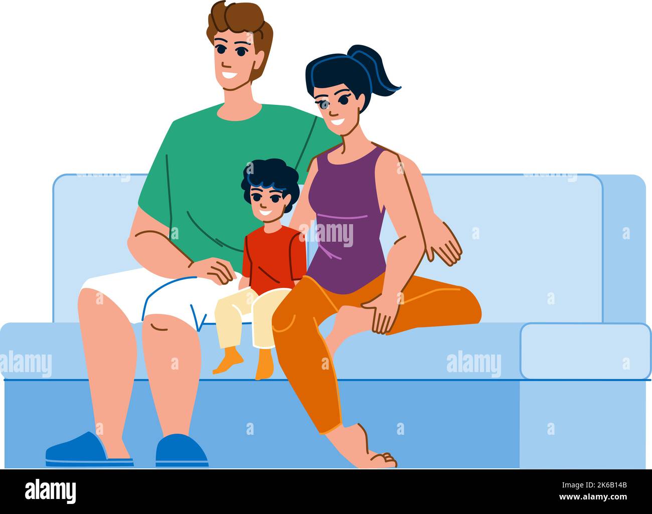 family watching tv vector Stock Vector Image & Art - Alamy