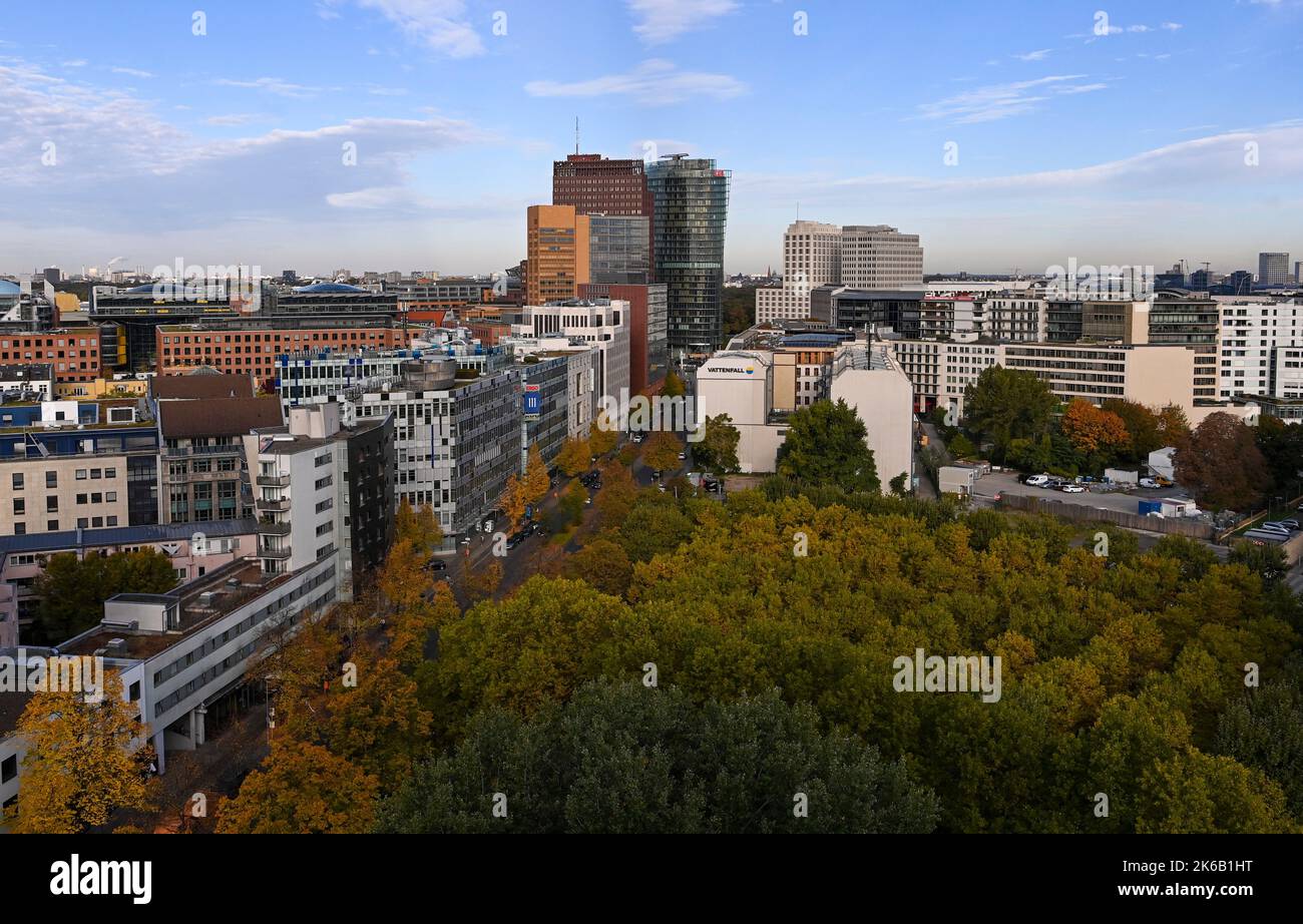 Berlin, Germany. 10th Oct, 2022. View of Potsdamer Platz with the high ...