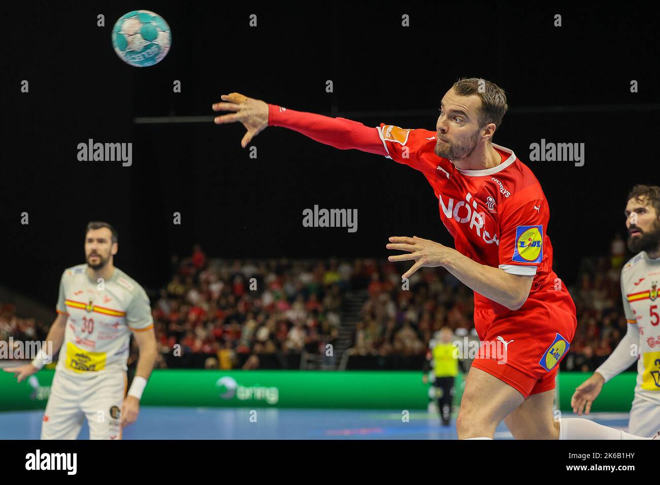 Copenhagen, Denmark. 12th Oct, 2022. Casper Mortensen (6) of Denmark seen during the EHF Euro ...