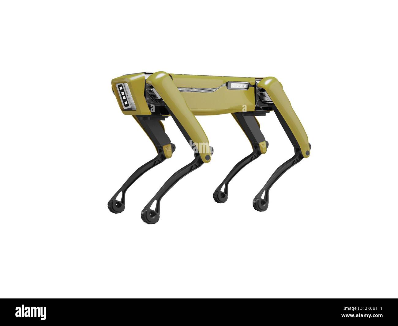 3d illustration of brown robot dog on white background no shadow Stock ...