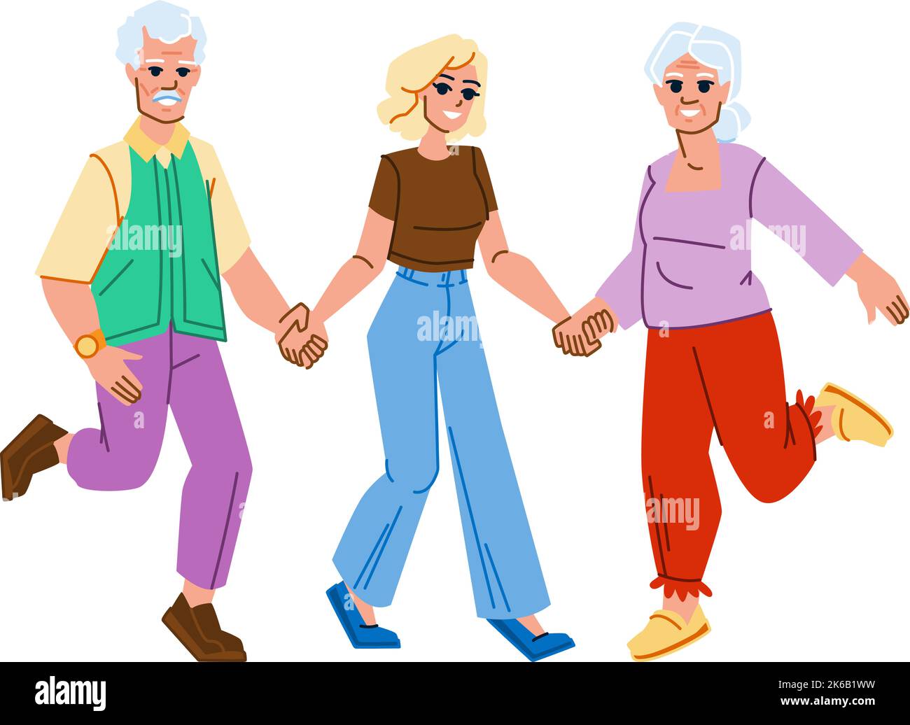 family with grandparents vector Stock Vector Image & Art - Alamy