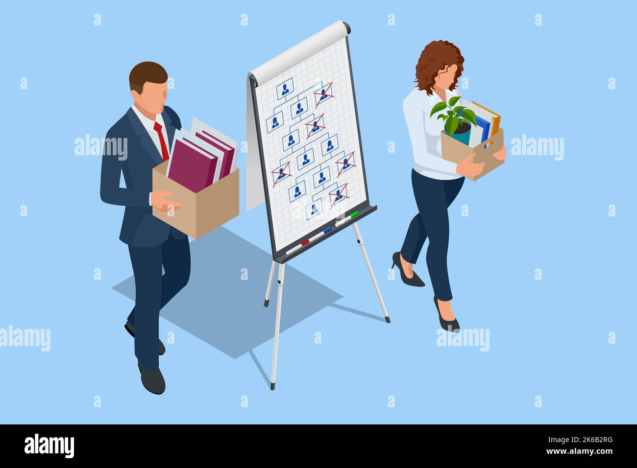 Isometric Layoffs and Dismissal. Workforce Reduction, Downsizing ...