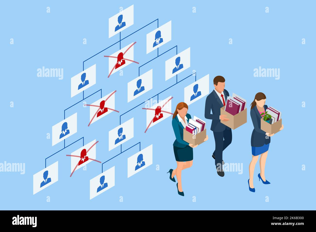 Isometric Layoffs and Dismissal. Workforce Reduction, Downsizing ...