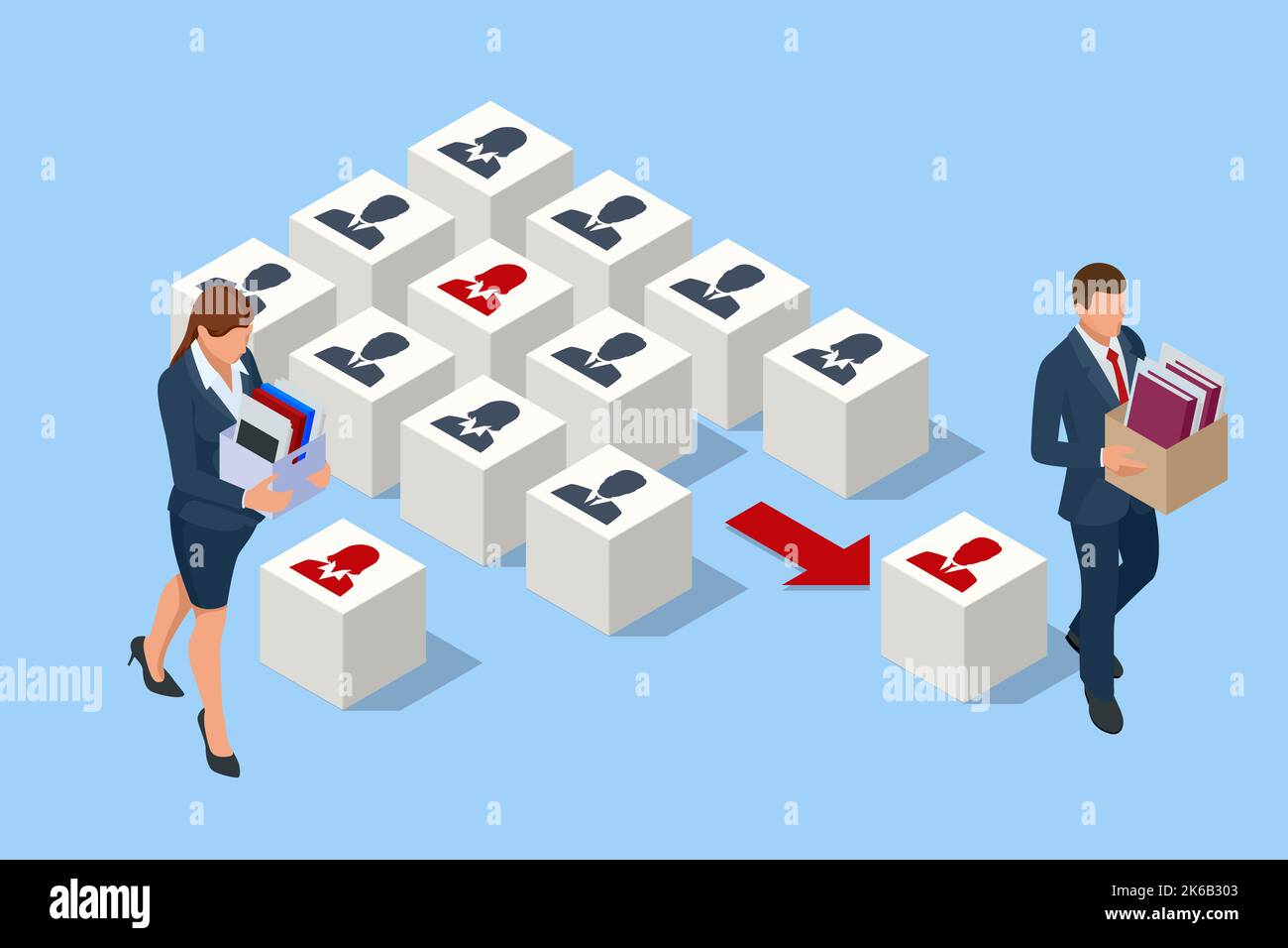 Isometric Layoffs and Dismissal. Workforce Reduction, Downsizing ...