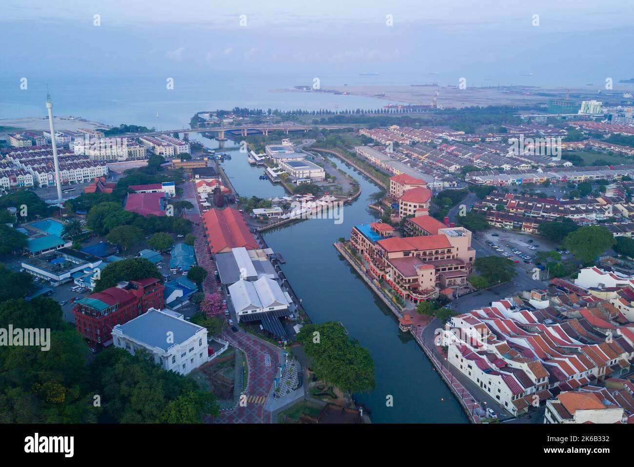 Arial view of Malacca city during sunrise Stock Photo - Alamy