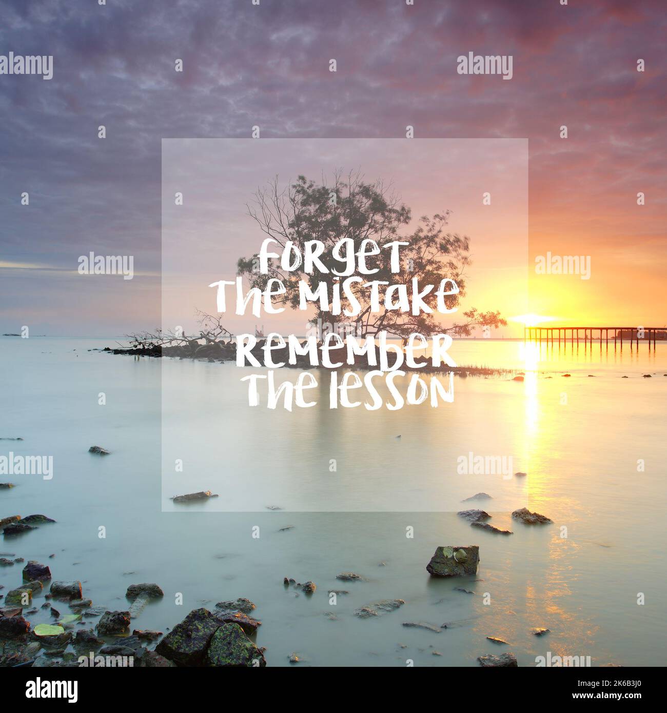 Forget the mistake, Remember the lesson qoute on nature background ...