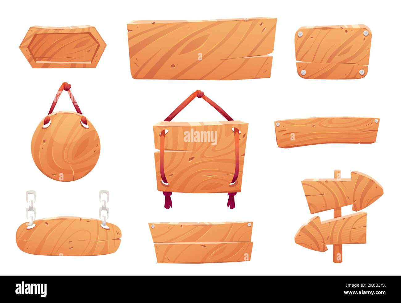 Wooden banners, street signs, wood boards, blank panels, billboards ...