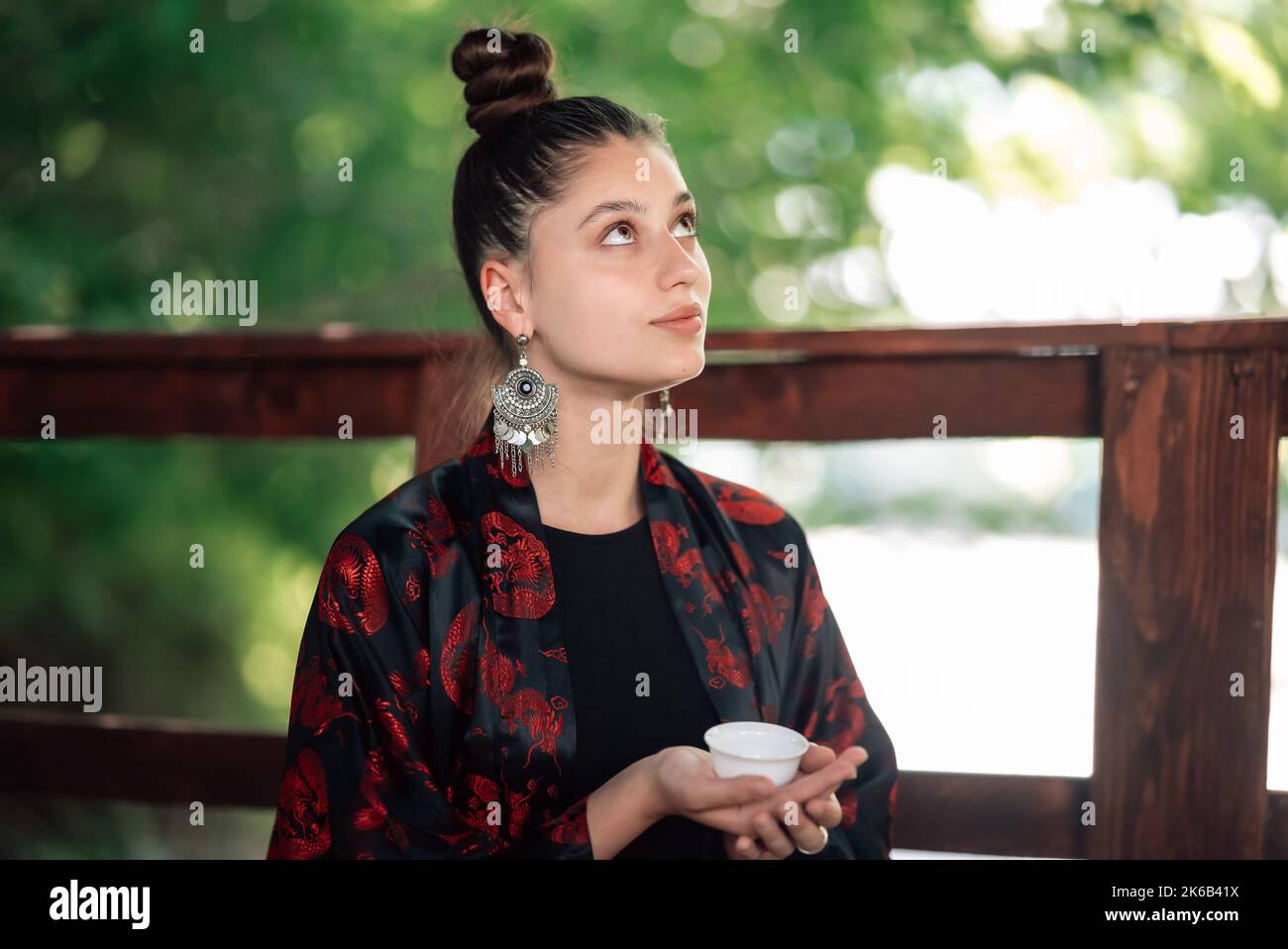 Tea ceremony is performed by tea master in kimono Stock Photo - Alamy