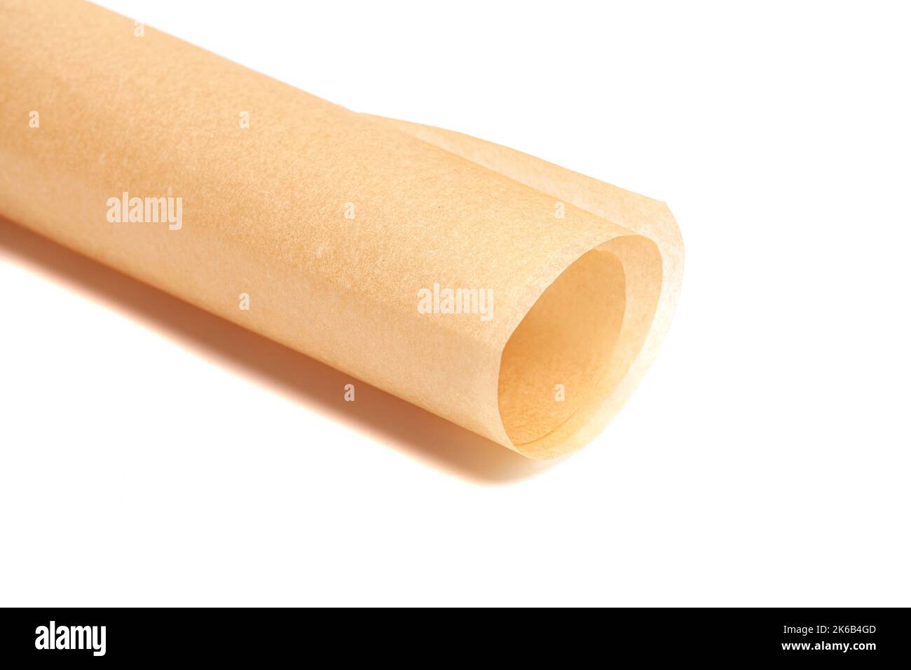 brown baking paper sheets isolated on white background, top view Stock ...