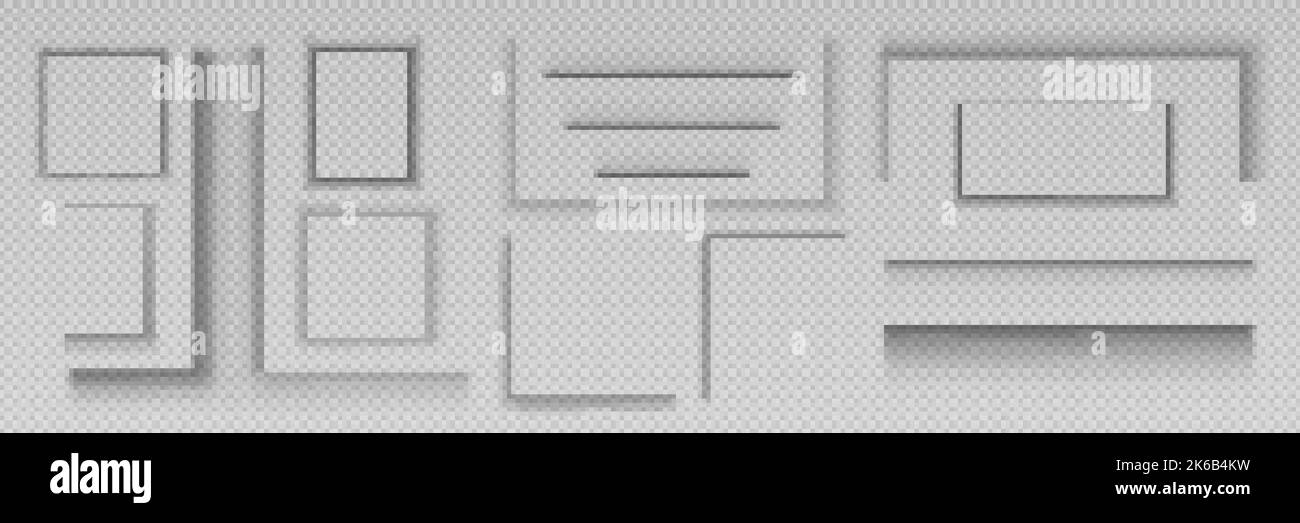 Shadow frames for web banner, bar, label, paper sheet, poster or ...
