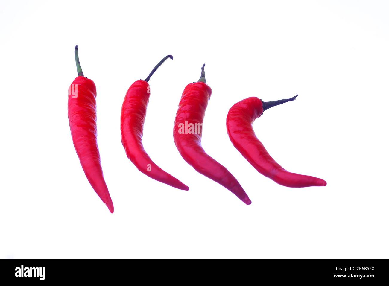 Red chili or chilli cayenne pepper isolated on white background Stock ...