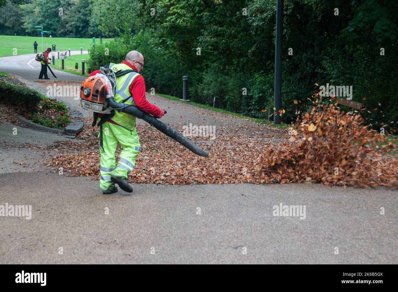 Around the UK - Autumn leaf clearing in Astley Park in Chorley ...