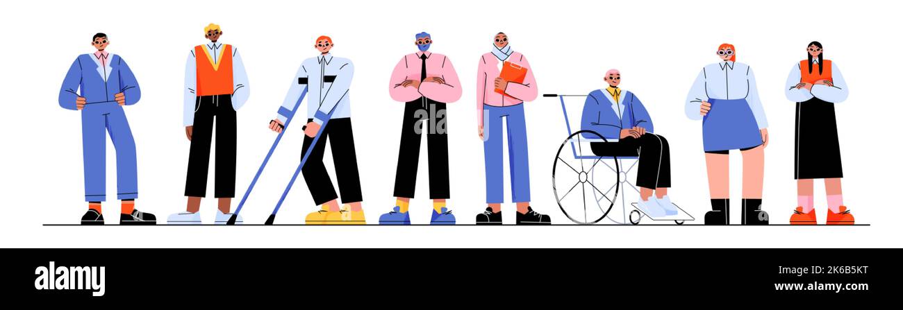 Multicultural business team with people with disabilities. Group of ...