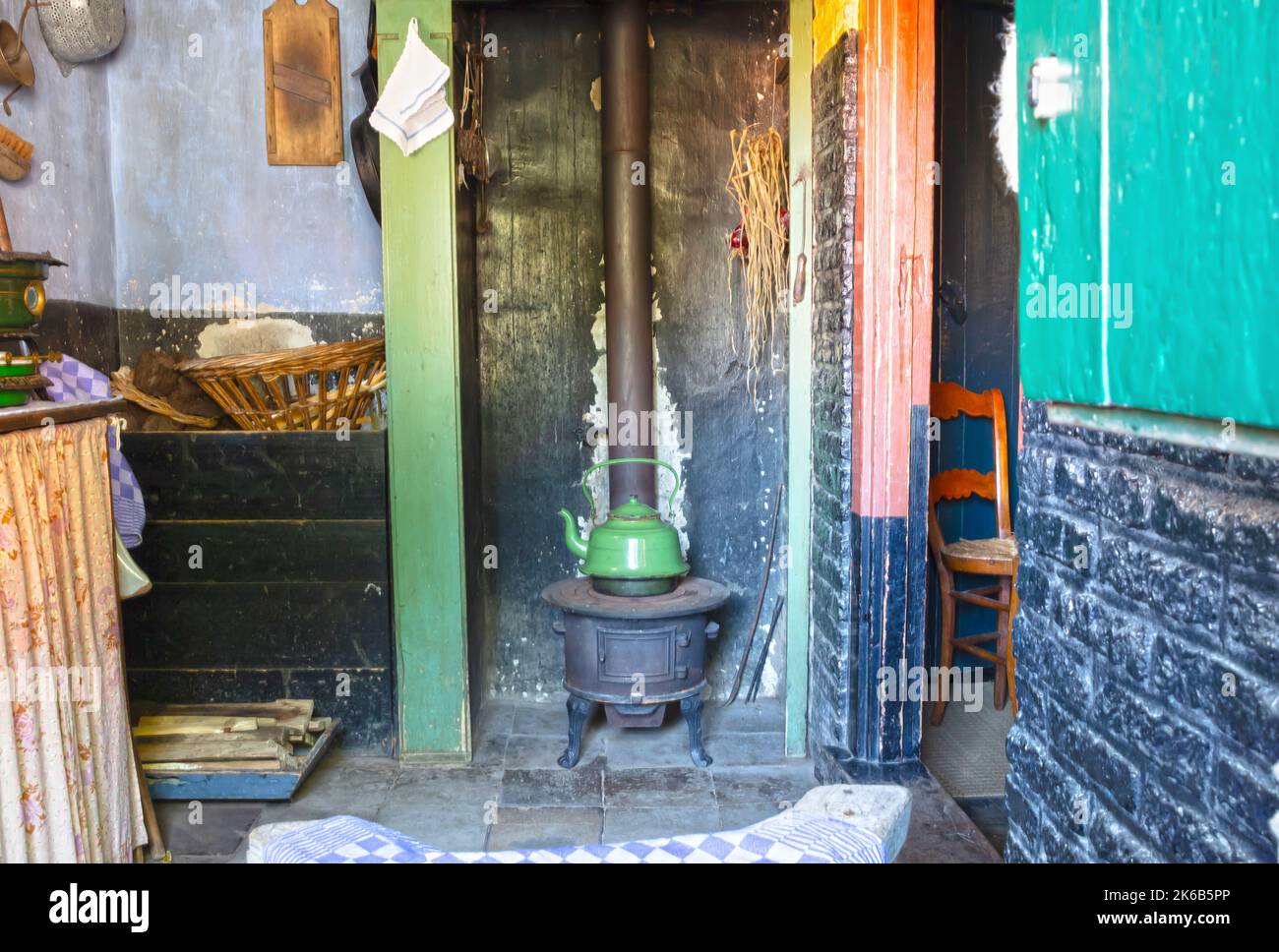 The interior of a Dutch kitchen from the 1920s, not in use anymore ...