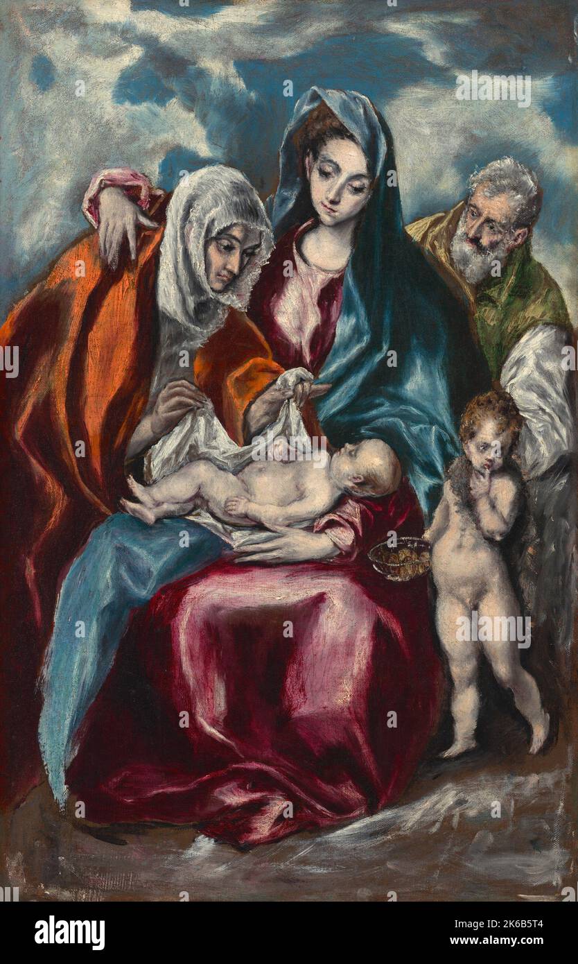 EL Greco - The Holy Family with Saint Anne and the Infant John the ...