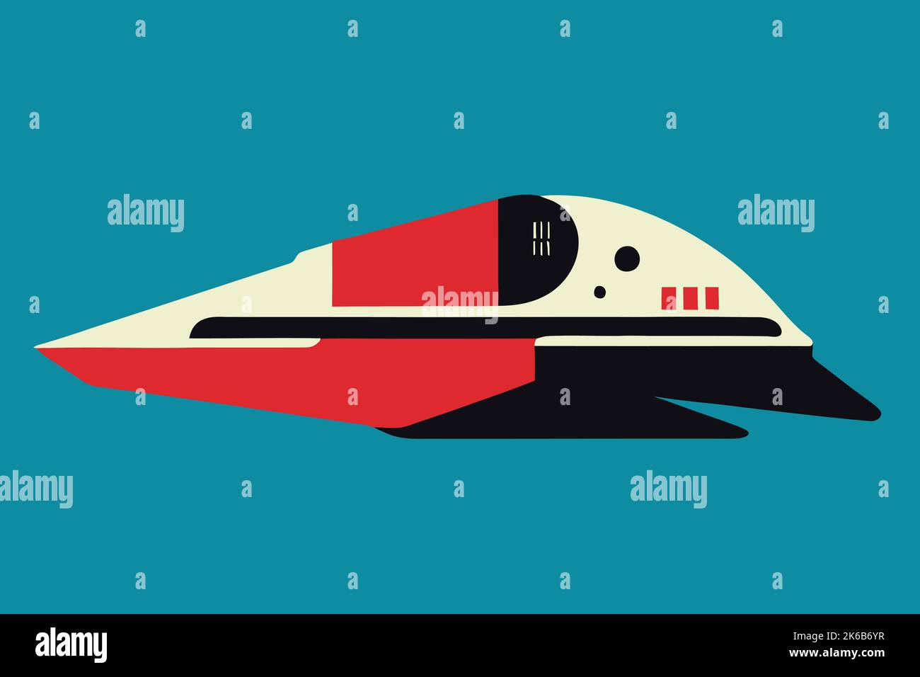 A digital drawing of a spaceship on a blue background Stock Vector ...