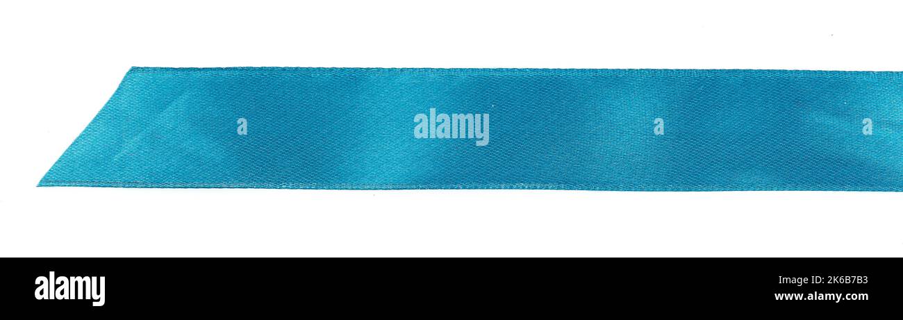 Blue color satin glowing ribbon isolated on white background Stock ...