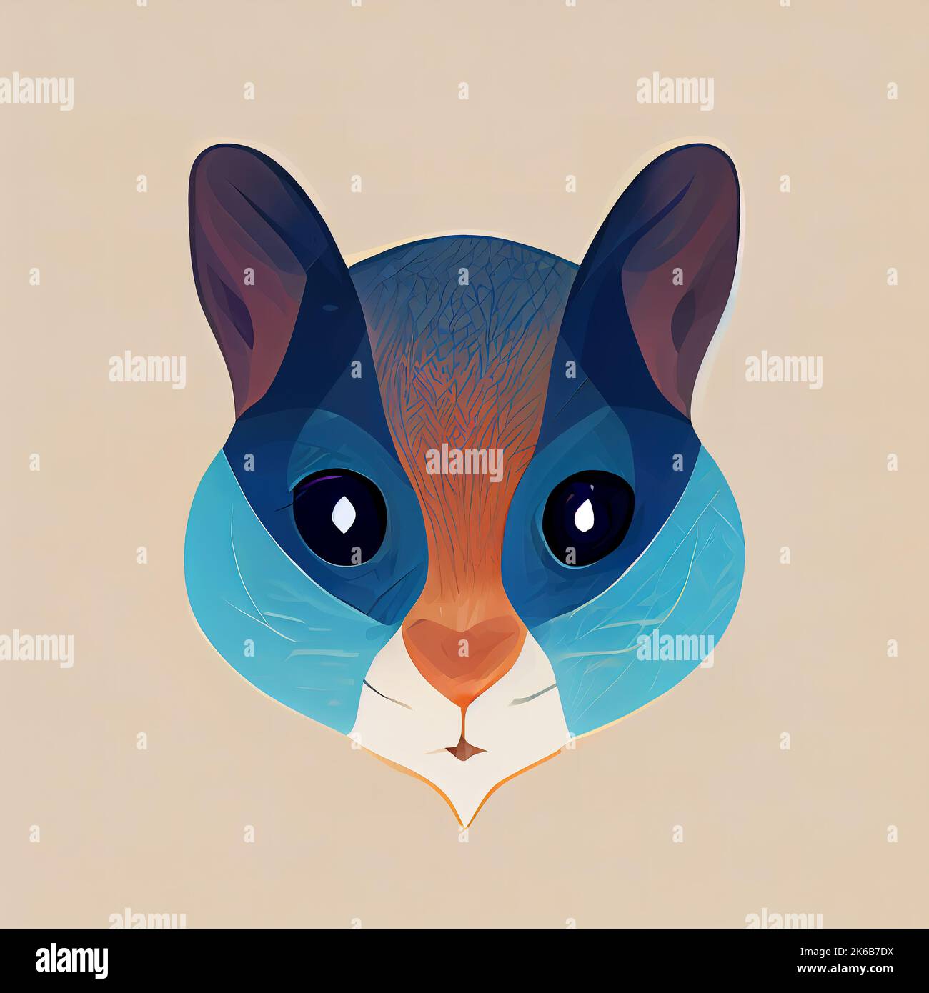 Chipmunk head illustration. Stylized hamster head. Digital illustration ...