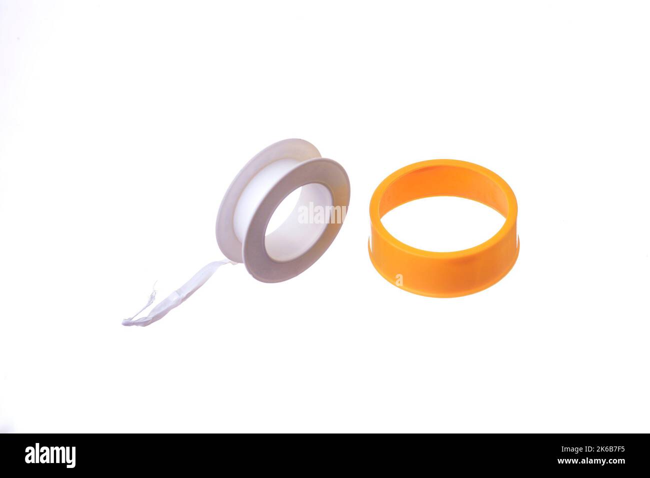 Teflon tape isolated on white background Stock Photo - Alamy