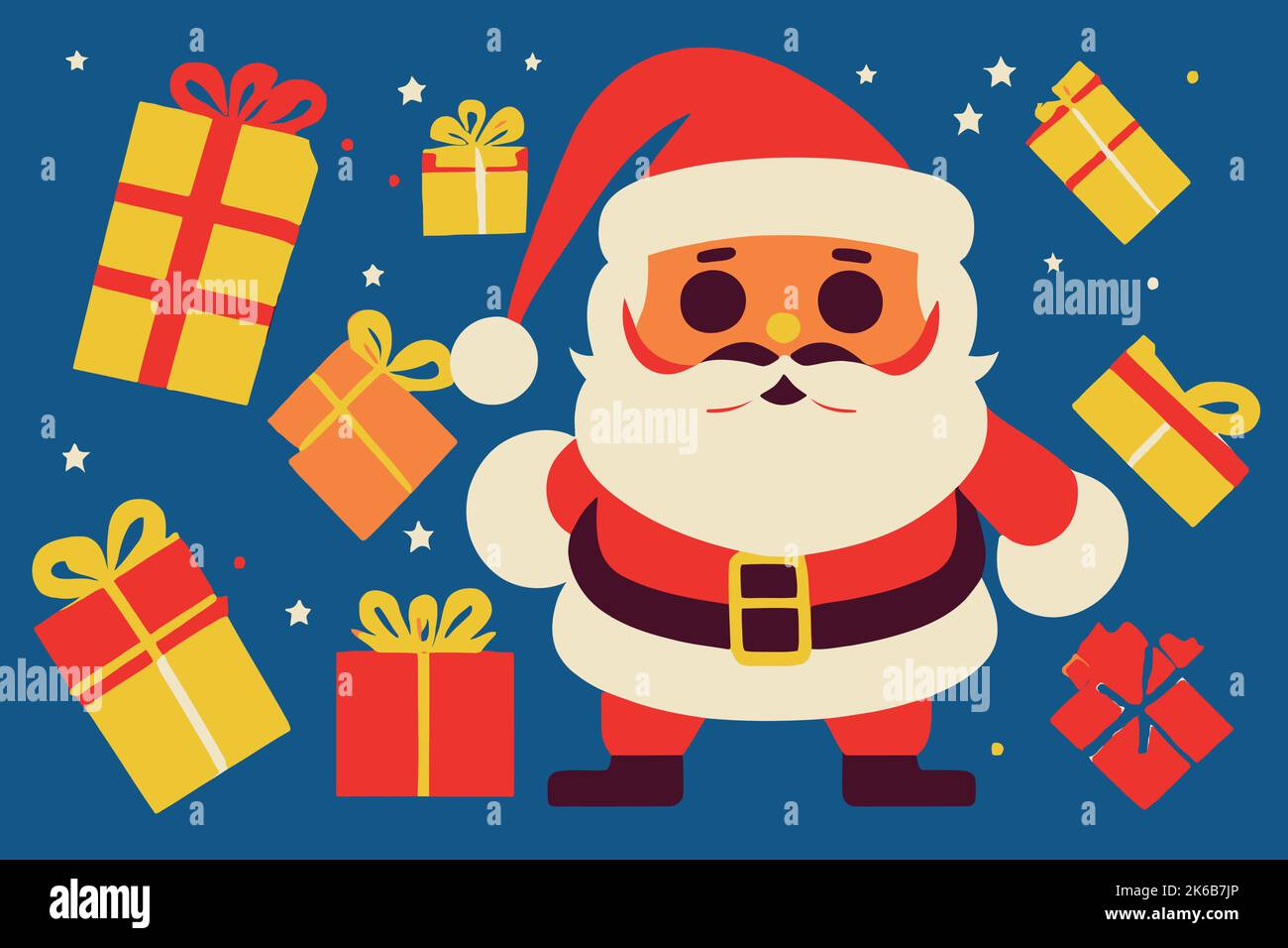 A digital drawing of Santa Claus on a Christmas theme background Stock ...