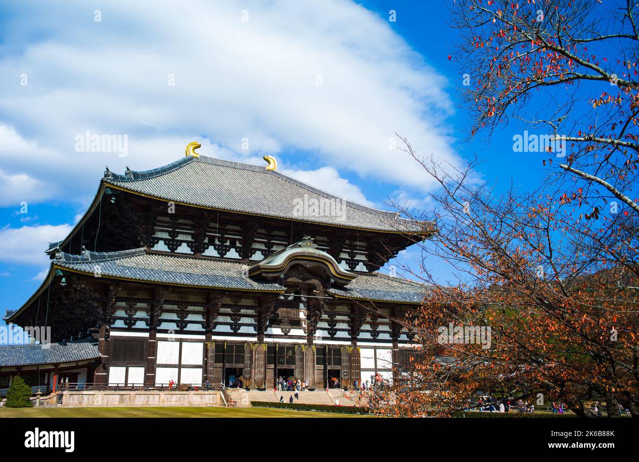 An Osaka temple under blue bright sky Stock Photo - Alamy