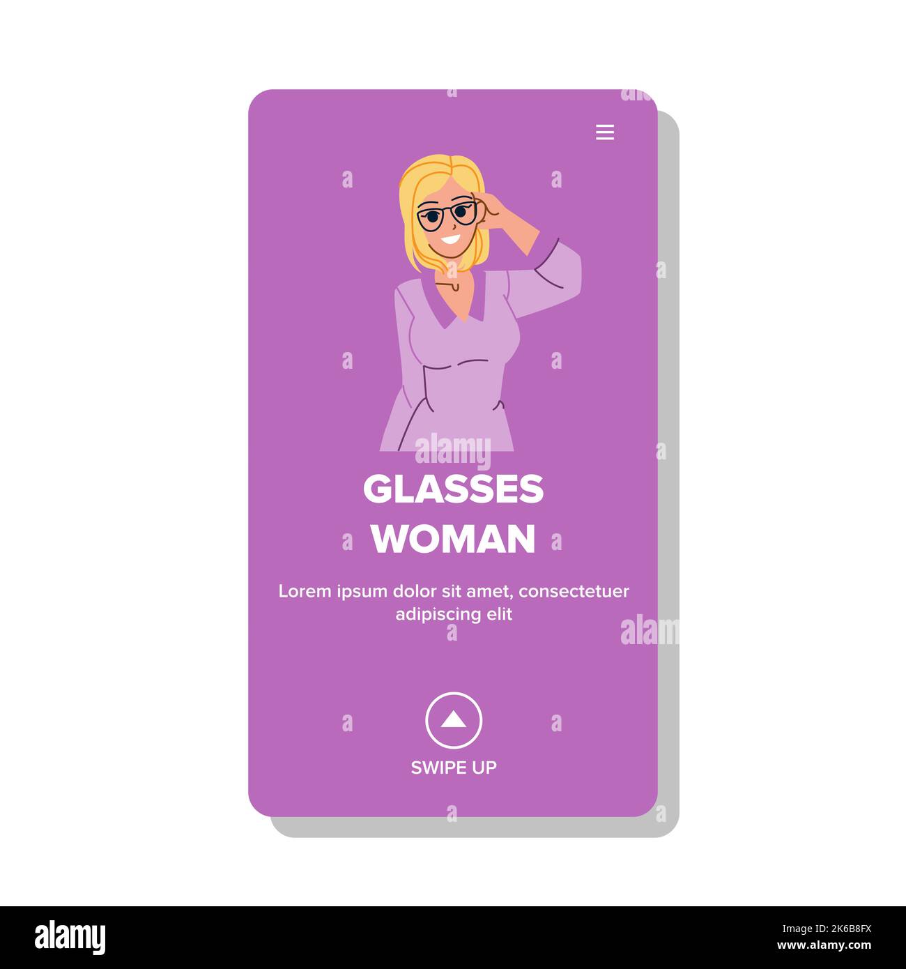 glasses woman vector Stock Vector Image & Art - Alamy