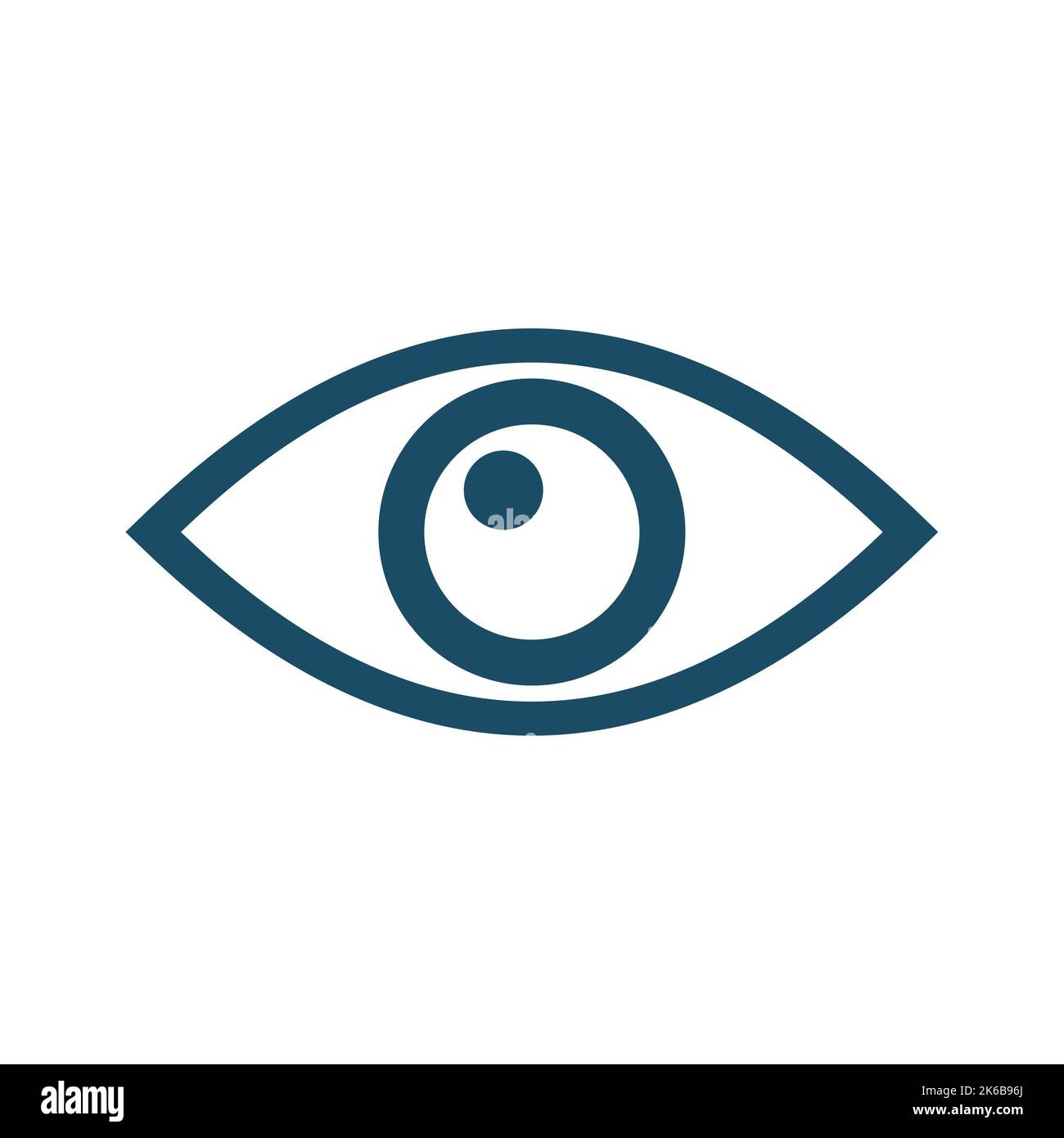 High quality dark blue message seen looking eyeball icon on white ...