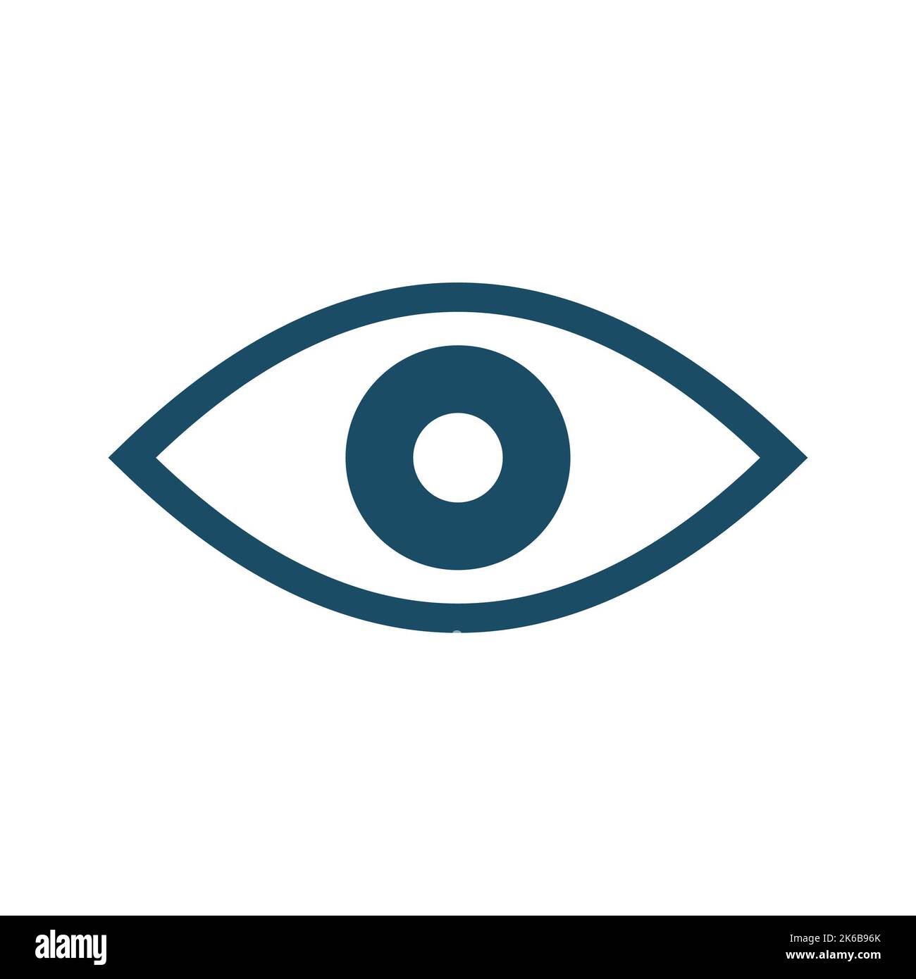High quality dark blue message seen looking eyeball icon on white ...