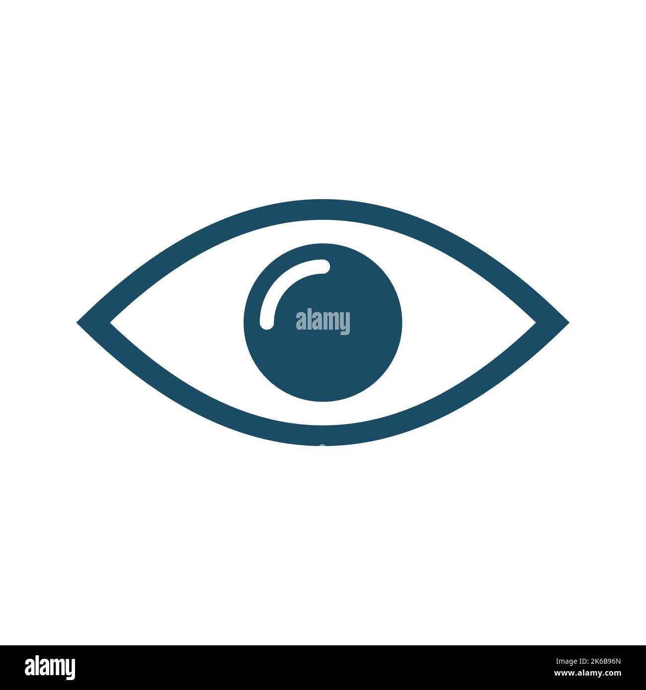 High quality dark blue message seen looking eyeball icon on white ...
