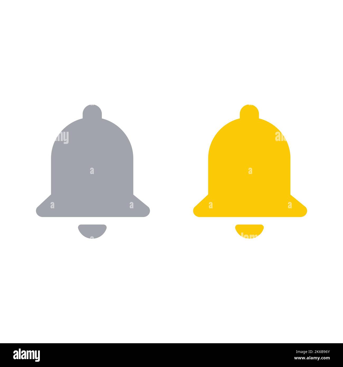 High quality notification bell icon on white background. Pictogram ...