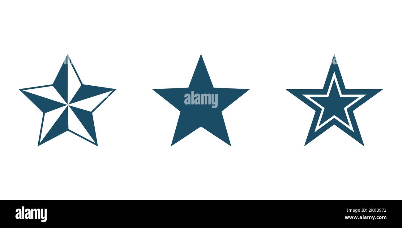 High quality dark blue miscellaneous star icons on white background ...