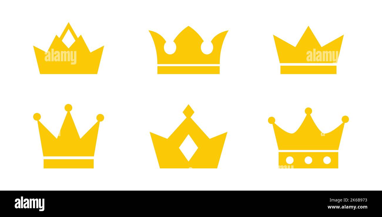High quality yellow miscellaneous crown icon on white background ...